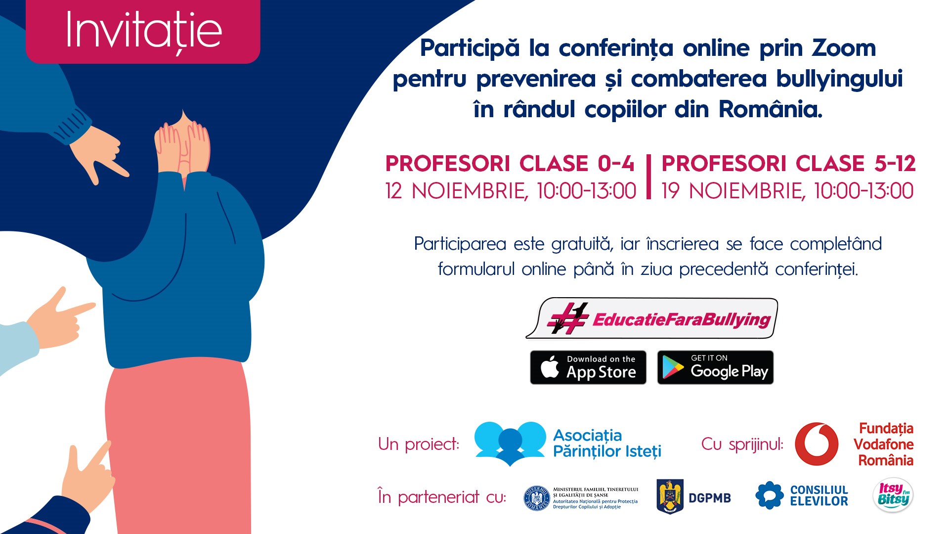 Cadrele didactice, invitate la conferința online Educație fără bullying ...